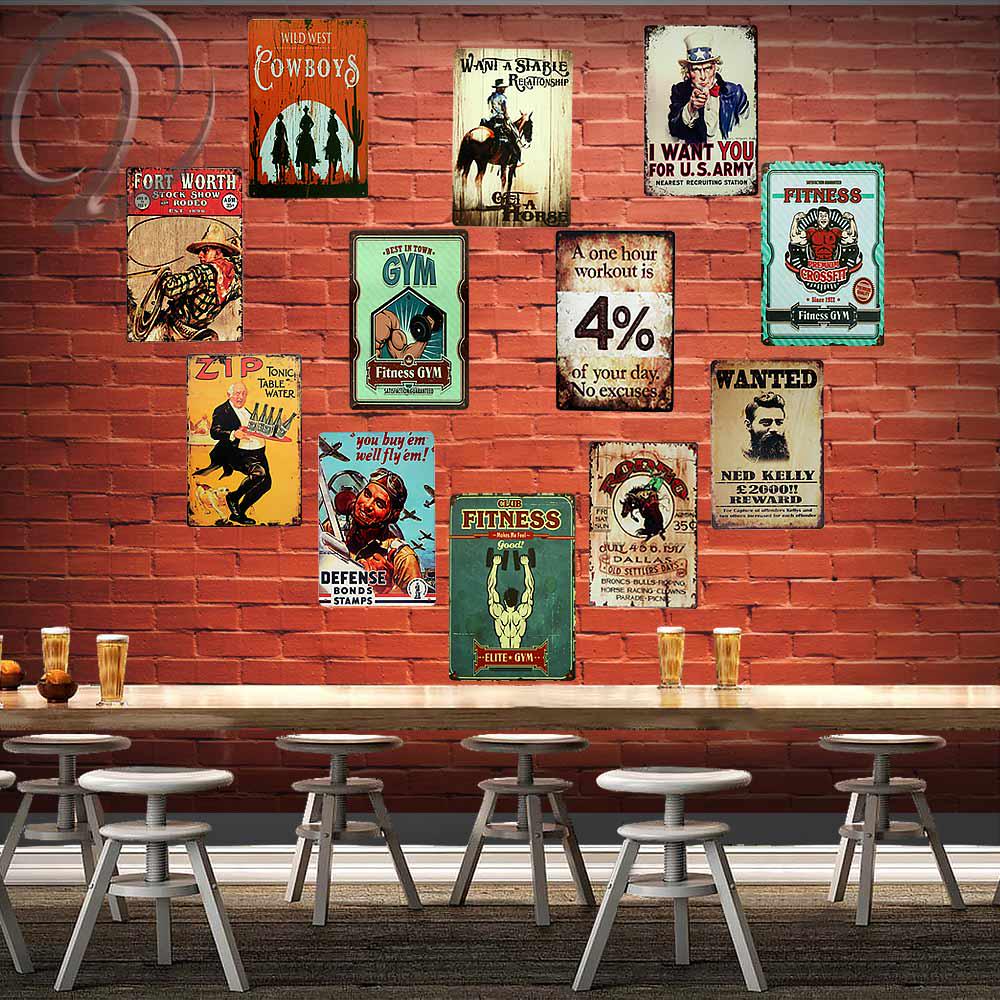 Buy Classical Metal Tin Signs Cow Boy Plaque Poster Metal Poster Pub ...