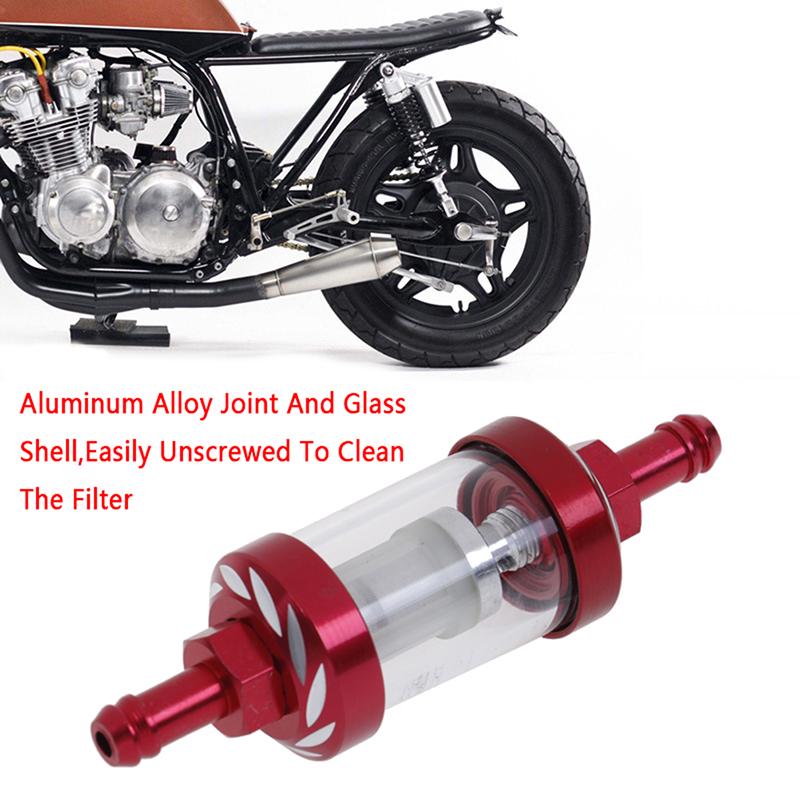 Buy Universal Chrome & Glass Washable Fuel Petrol Diesel Inline ...