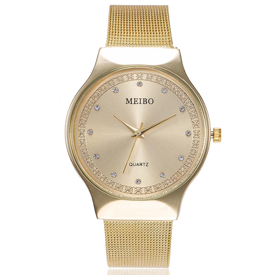 Buy MEIBO Stainless Steel Newv Strap Womens Casual Quartz Analog Wrist ...