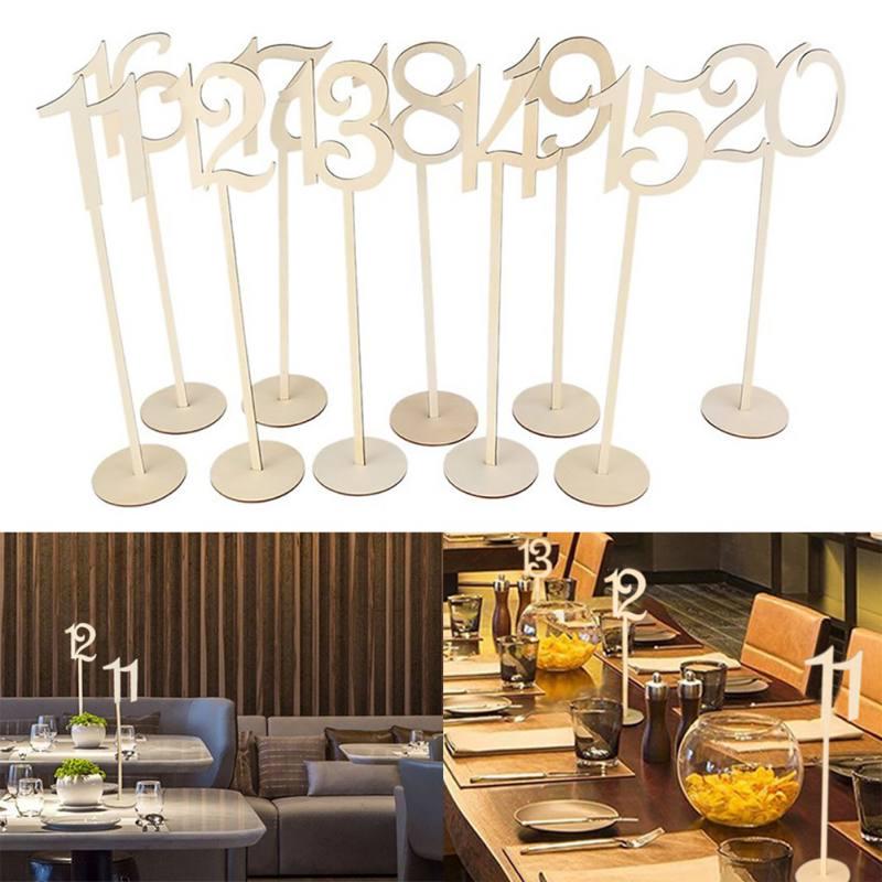 Wooden Table Numbers with Holder Base for Wedding Party Birthday Event ...