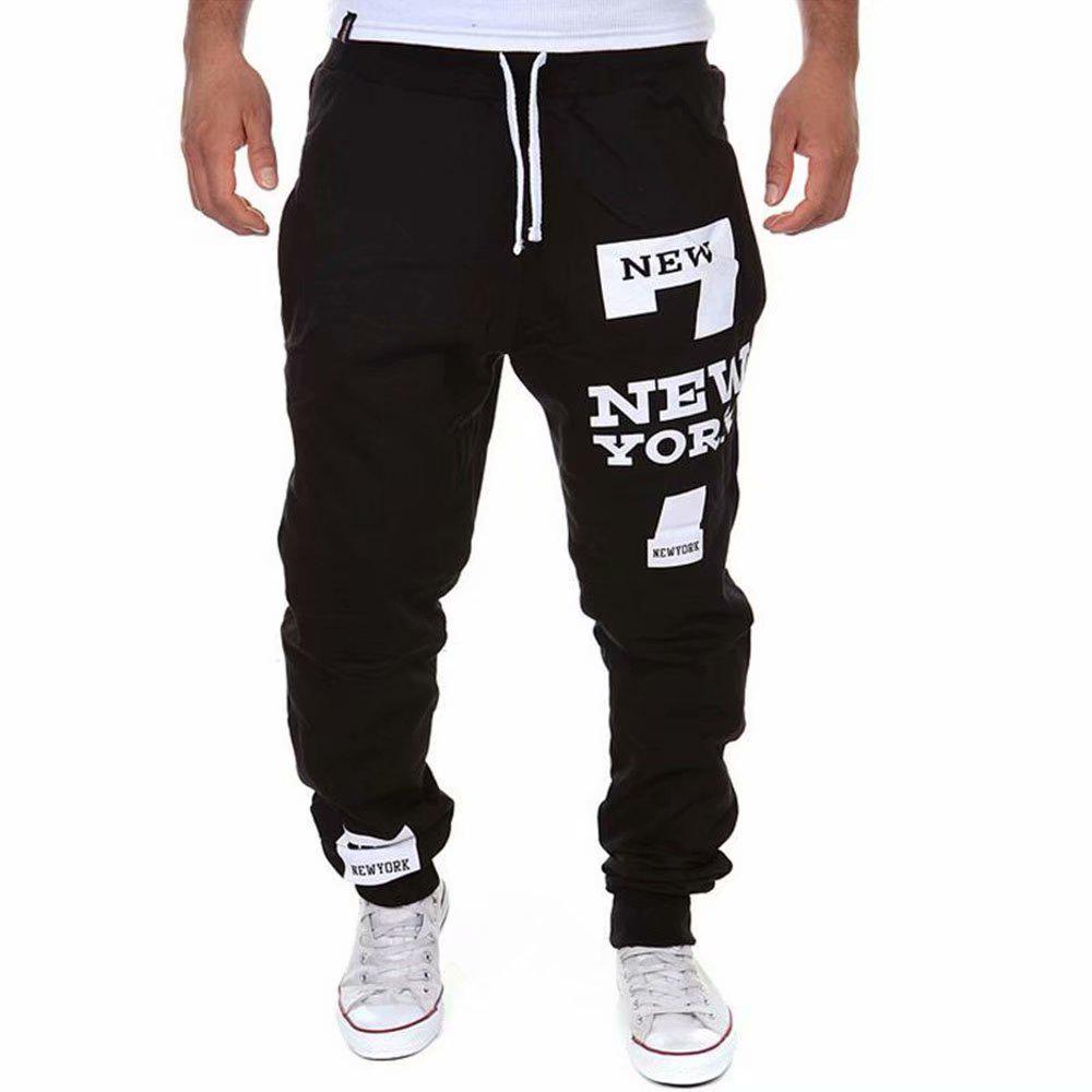 Buy Letters Printed Casual Harem Long Pants Sweatpants Trousers Slim ...