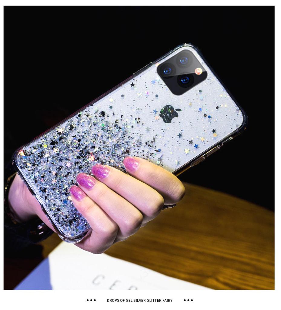 Buy Fashion Shining Glitter Sequins TPU Transparent Cases Phone Case ...
