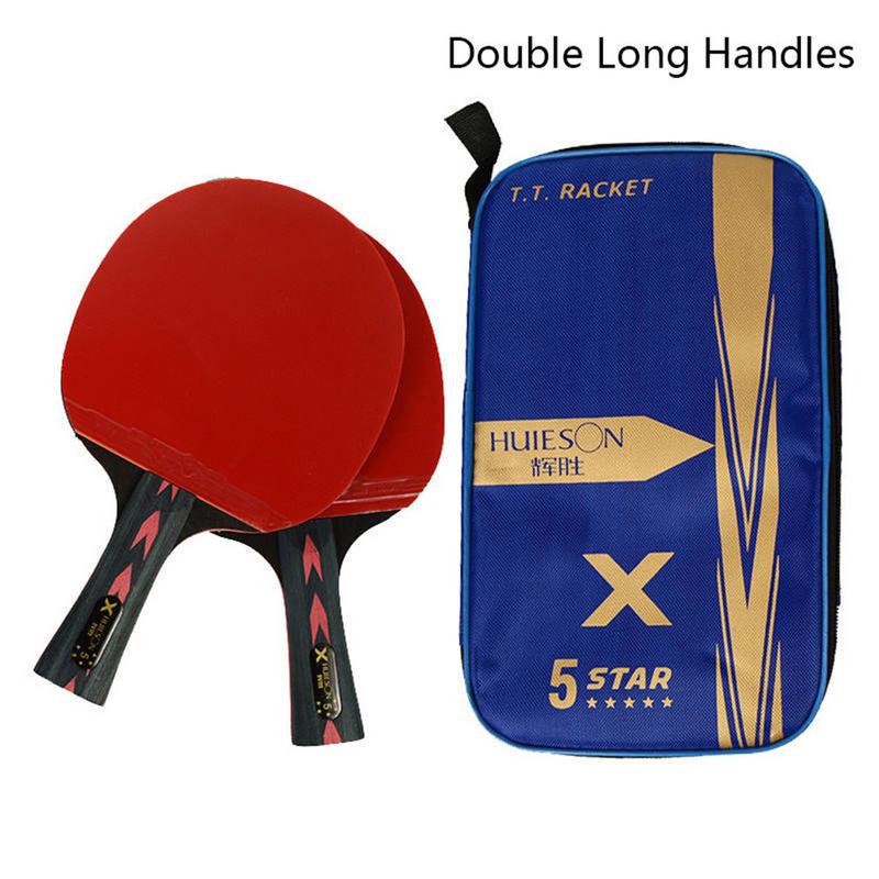 Huieson 2Pcs 5 Star Carbon Table Tennis Racket Set Lightweight Powerful ...