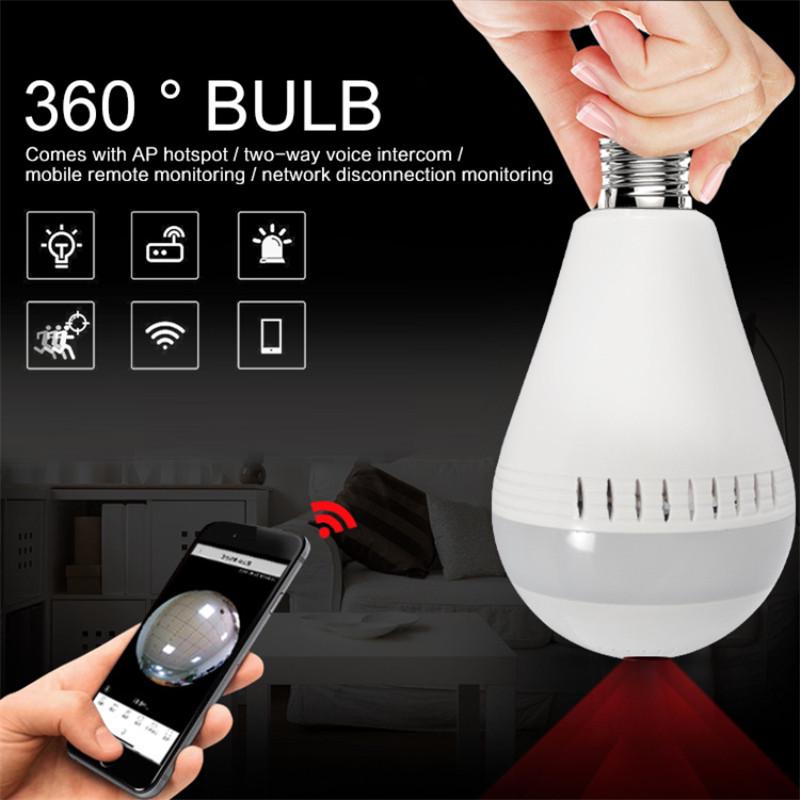 Buy LED Panoramic Wireless Light Fisheye HD IP Camera Bulb Lamp Wifi ...
