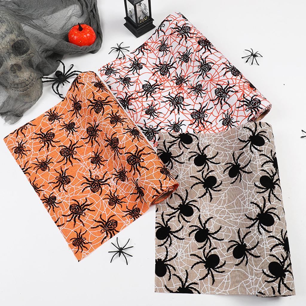 270cm Halloween Table Runner Flag Horror Spooky Spider Web Bat Pumpkin ...