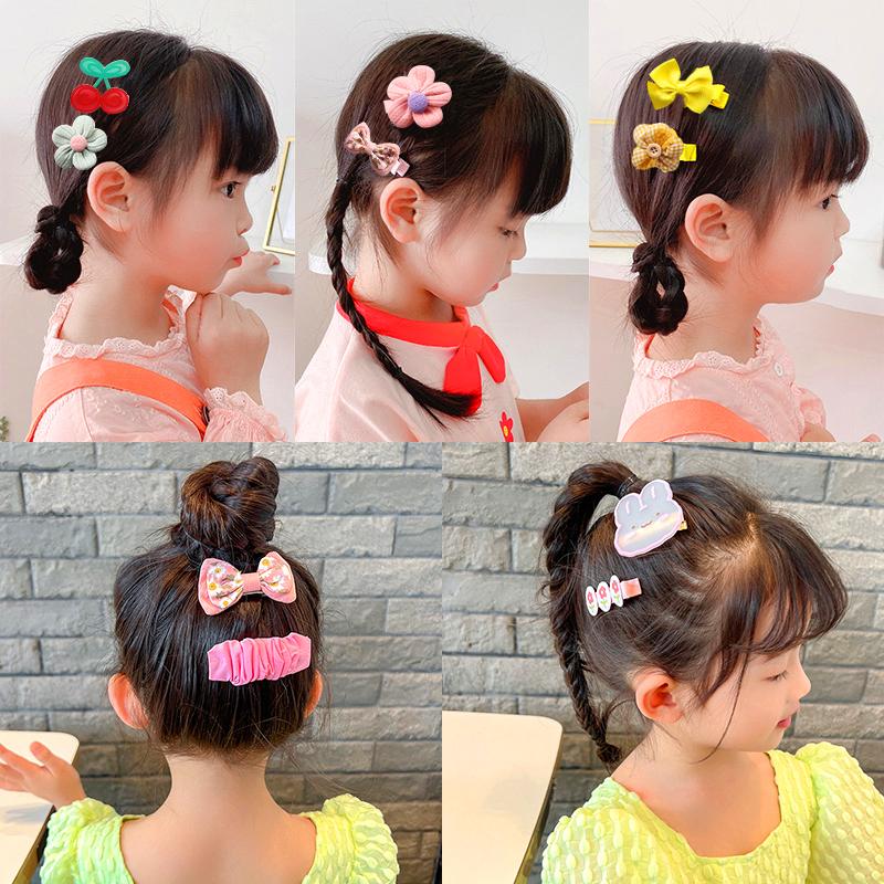 Buy 1Set Cute Cartoon Barrettes Children Fruits Bow Hairpins Girls ...