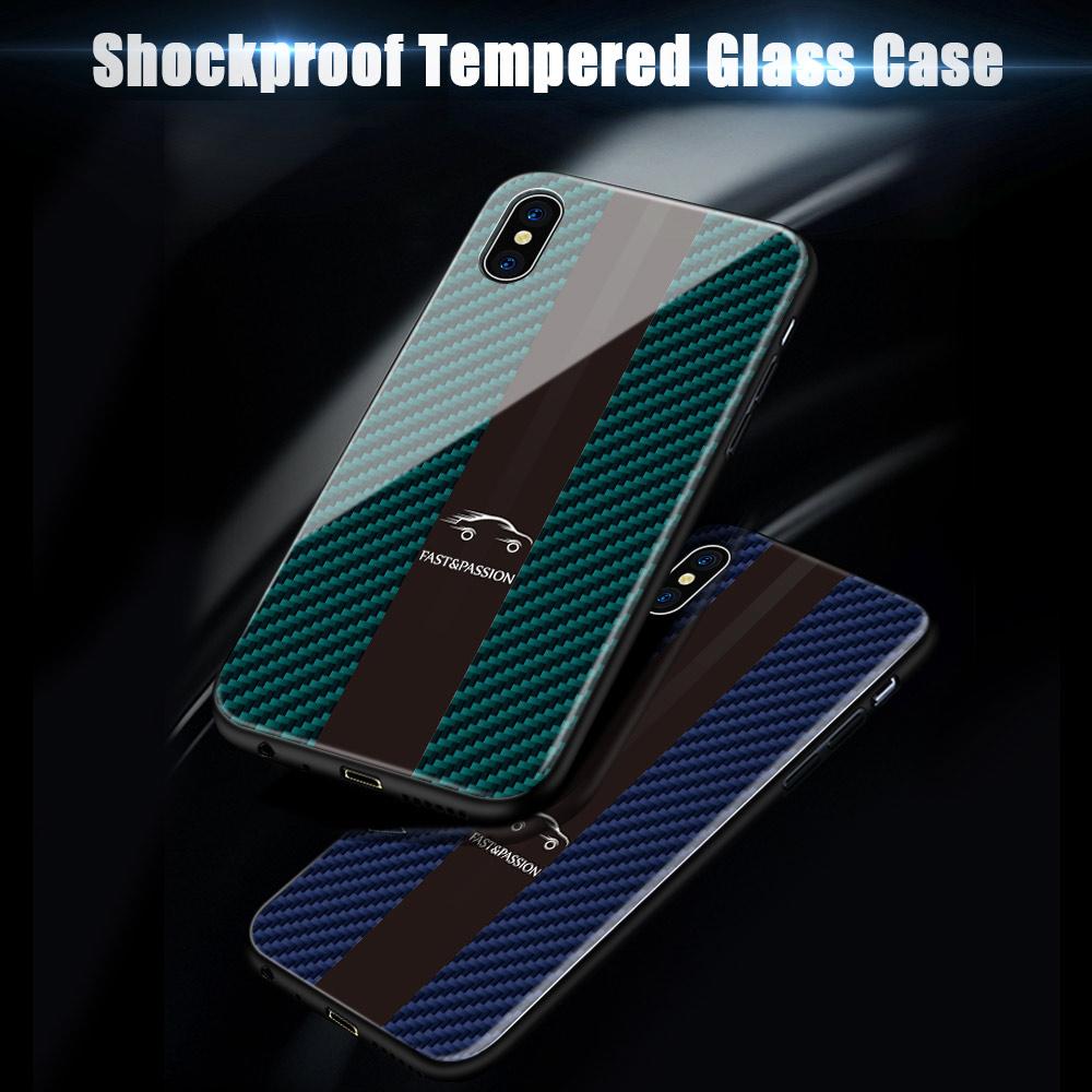 Buy Fashion Painted Pattern Glossy Tempered Glass Phone Case Shockproof ...