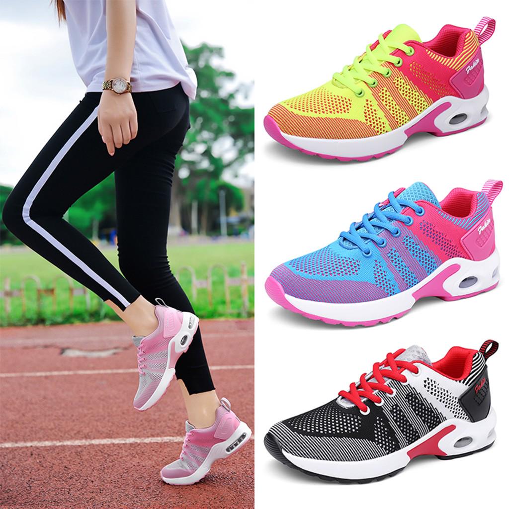 Cheap Women's Fashion Casual Lace Up Breathable Sport Running Platform ...