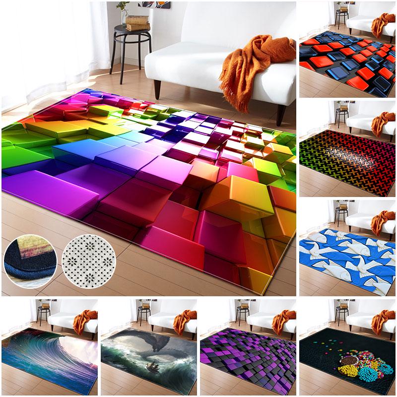 Buy 3D Living Room Carpet Bedroom Restaurant Floor Mat Home Colorful ...