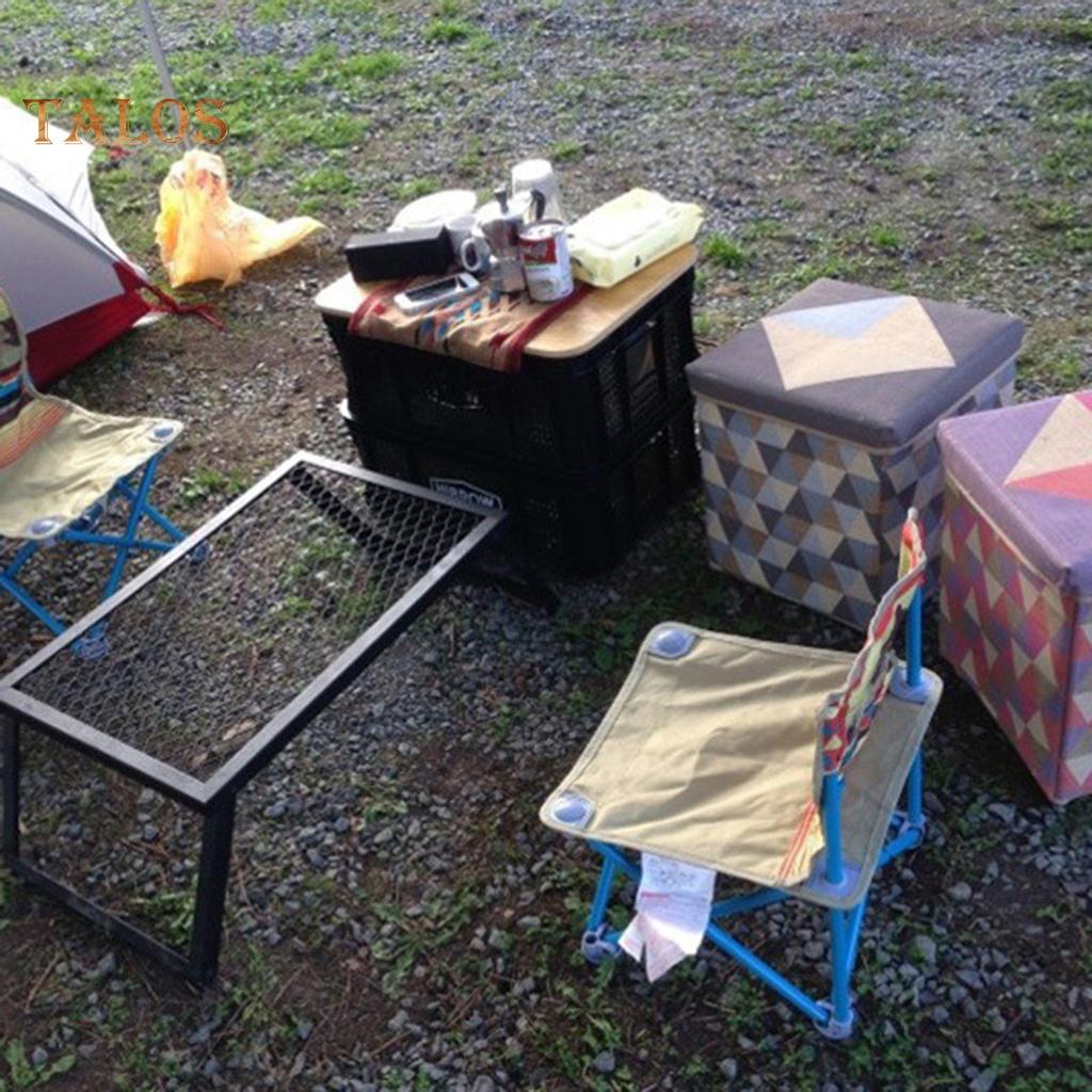 Buy TE Foldable BBQ Grill Rack Campfire Table for Cooking Camping ...