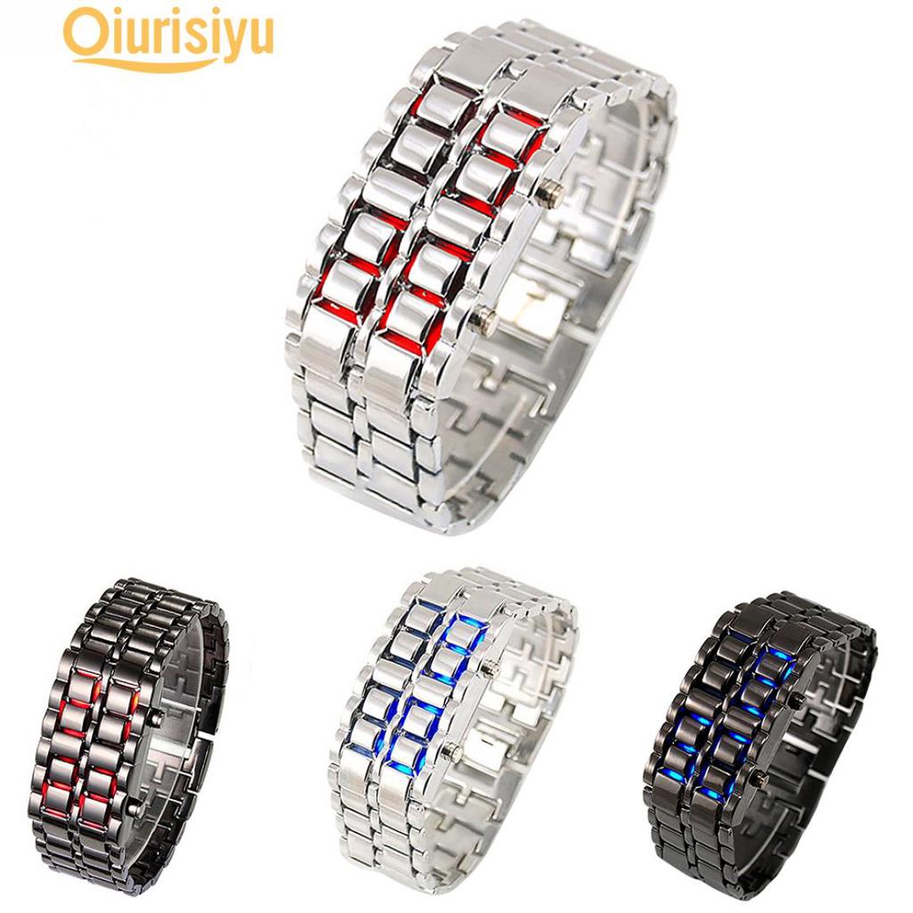 Buy LED Digital Alloy Men Women Wrist Watch Bracelet Chain Valentines ...