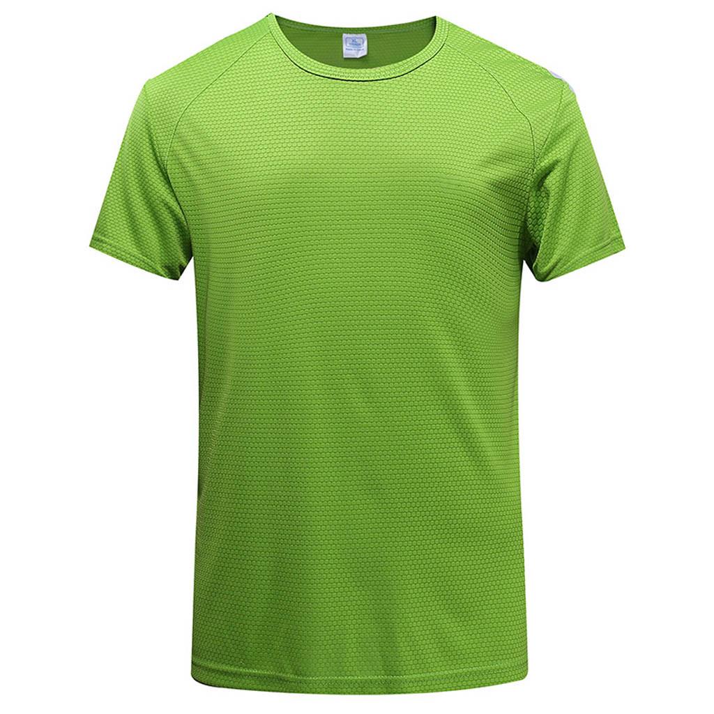 Buy Men's Summer Casual Pure Color T-shirt Fitness Sport Fast-Dry ...