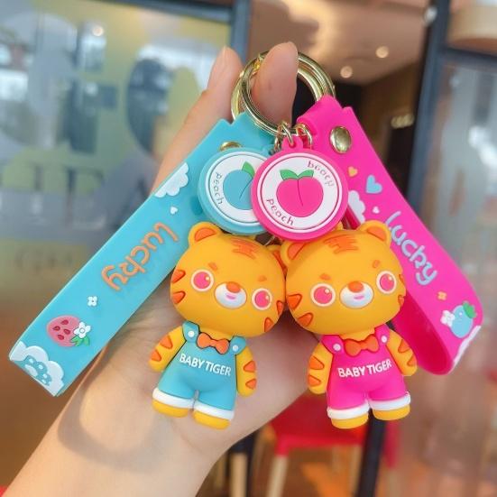 Buy Stylish Decorative Ideal Gifts PVC Bow Tie Tiger Pendant Keychain ...