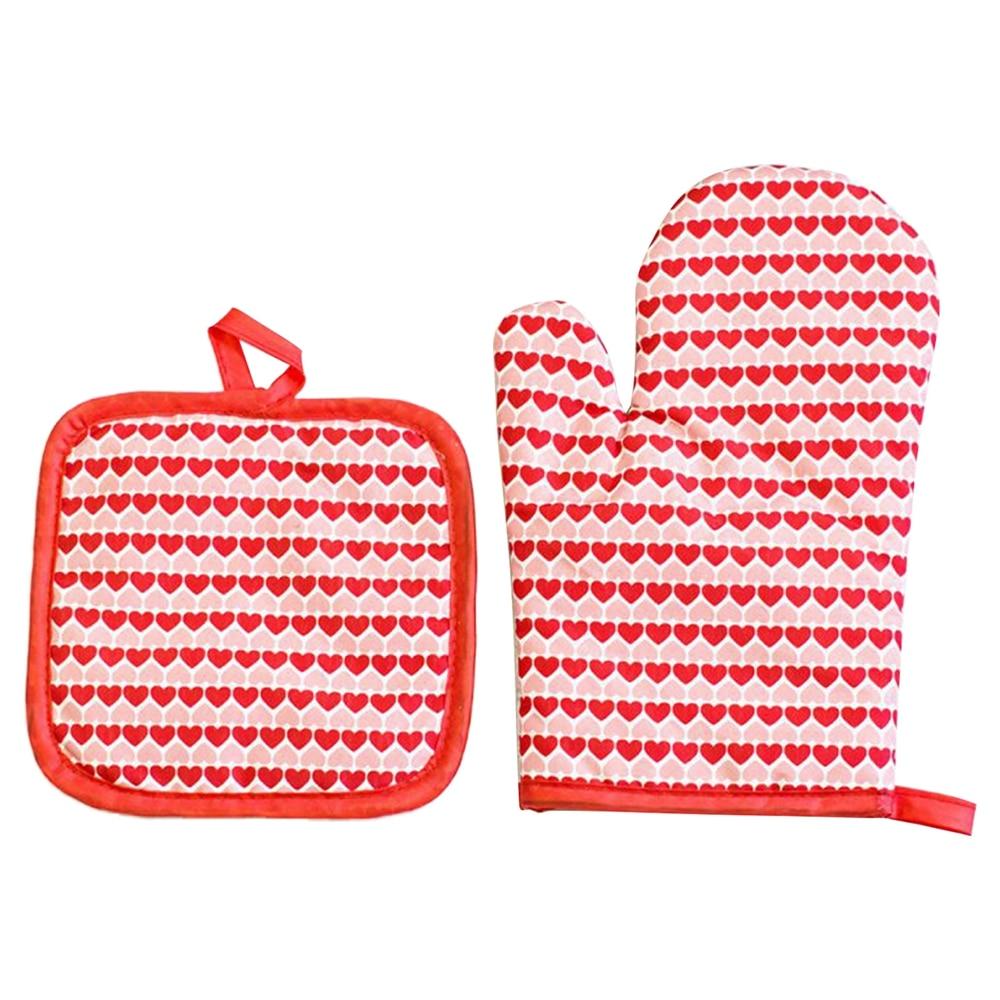 Cheap Valentine Day Polyester Oven Mitts Kitchen Non-slip Cooking ...