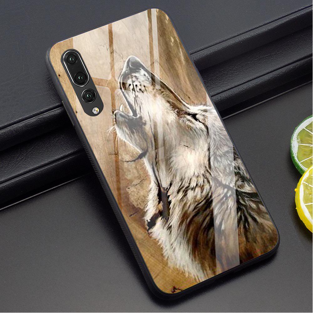 Wolf Collage Art Tempered Glass Phone Case for Huawei P10 P20 Pro P30 ...