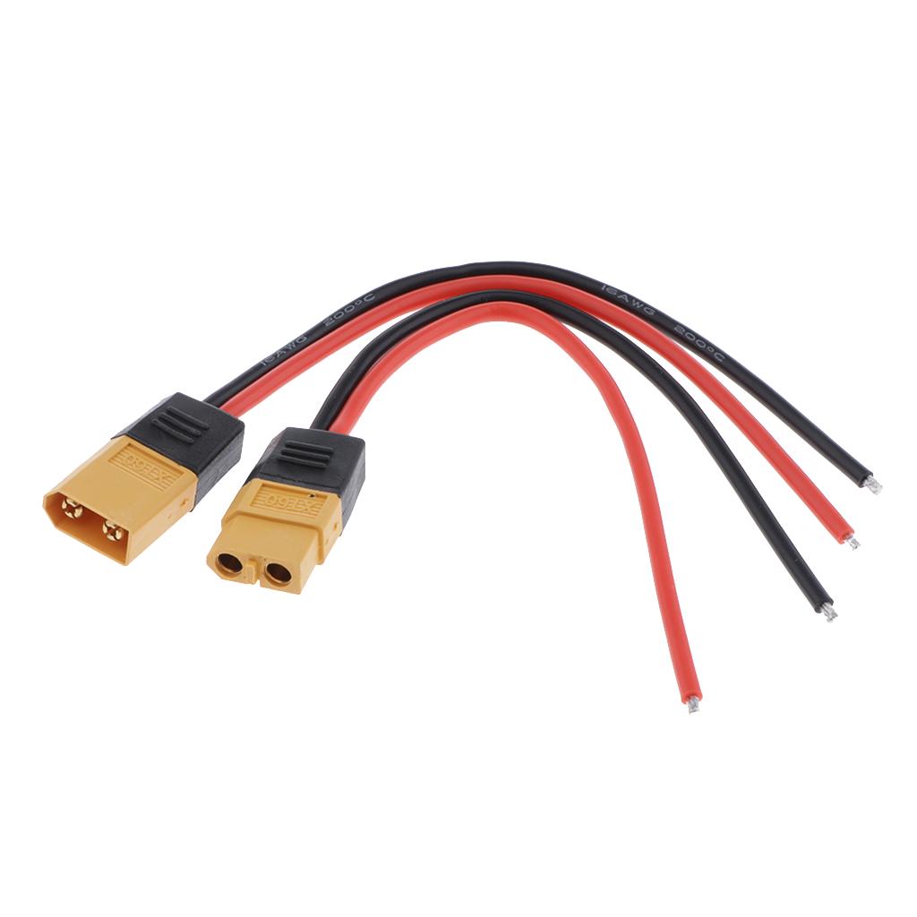 Buy 2Pcs XT60 Female Male Plugs with Silica Gel Wire Lines Set at ...