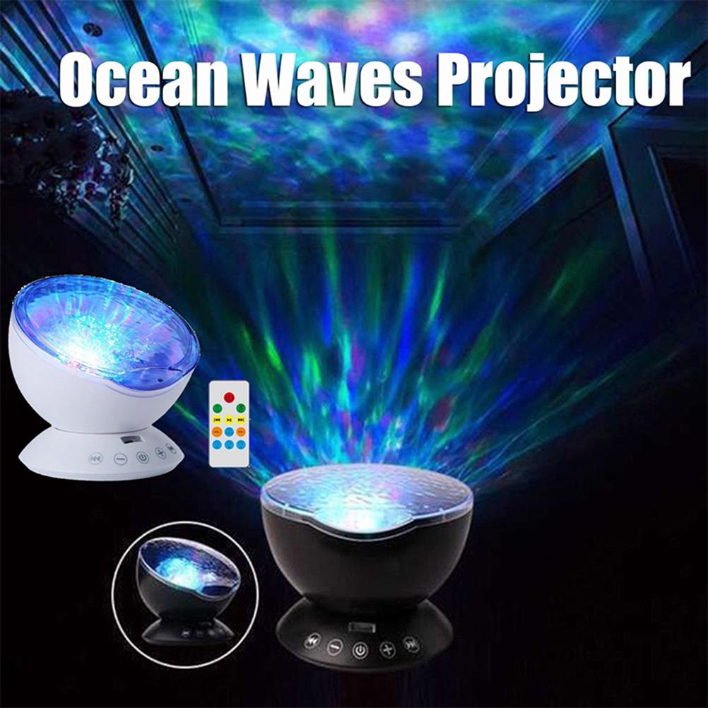 Colorful Ocean Waves Projector Multicolor Night Light Lamp Projection ...