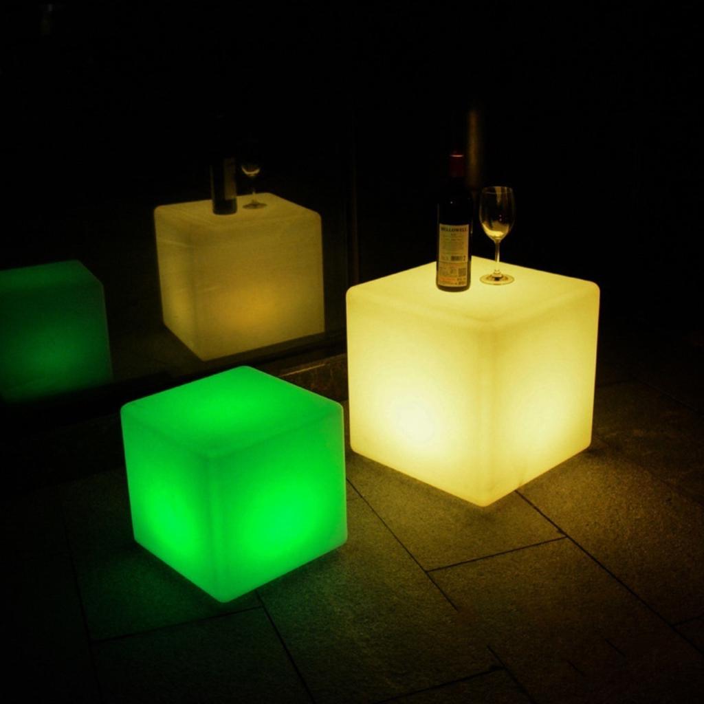 3Size Rechargeable LED Cube Chair Light-4 Modes 16 Colors Mood Light ...