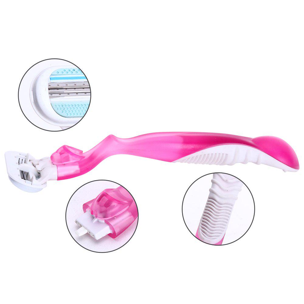 Buy 1 Razor Handle 4 Razor Blades Women Replaceable Straight Manual ...
