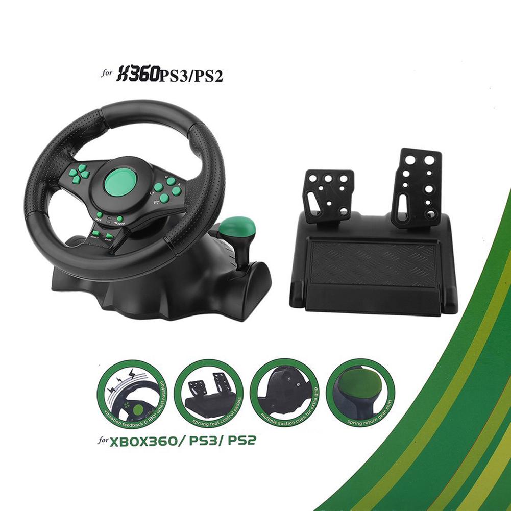 Buy 180 Degrees Steering ABS Rotation Racing Gaming Wheel with Pedals ...