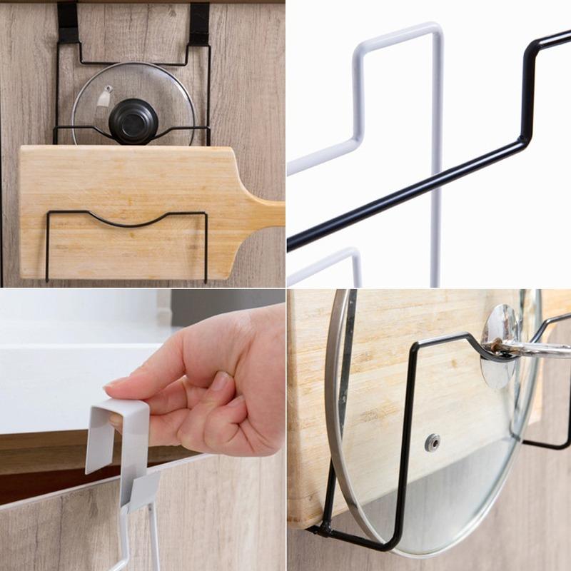 Buy Home Wall Door Mounted Pan Pot Lid Chopping Board Holder Organizer ...