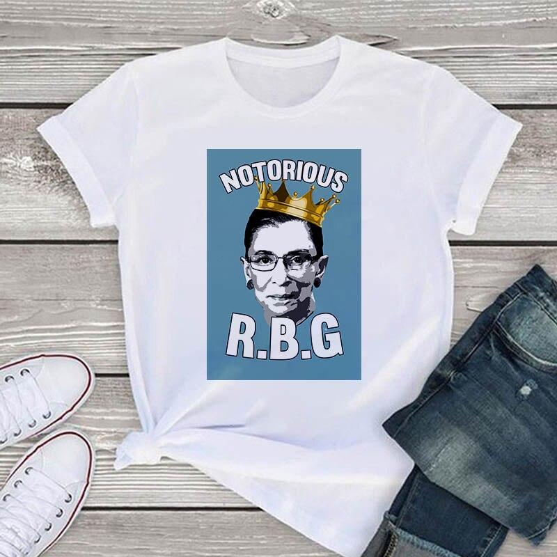 Buy T-Shirt Women Notorious Rbg Printed Harajuku O-Neck T Shirt Ladies ...