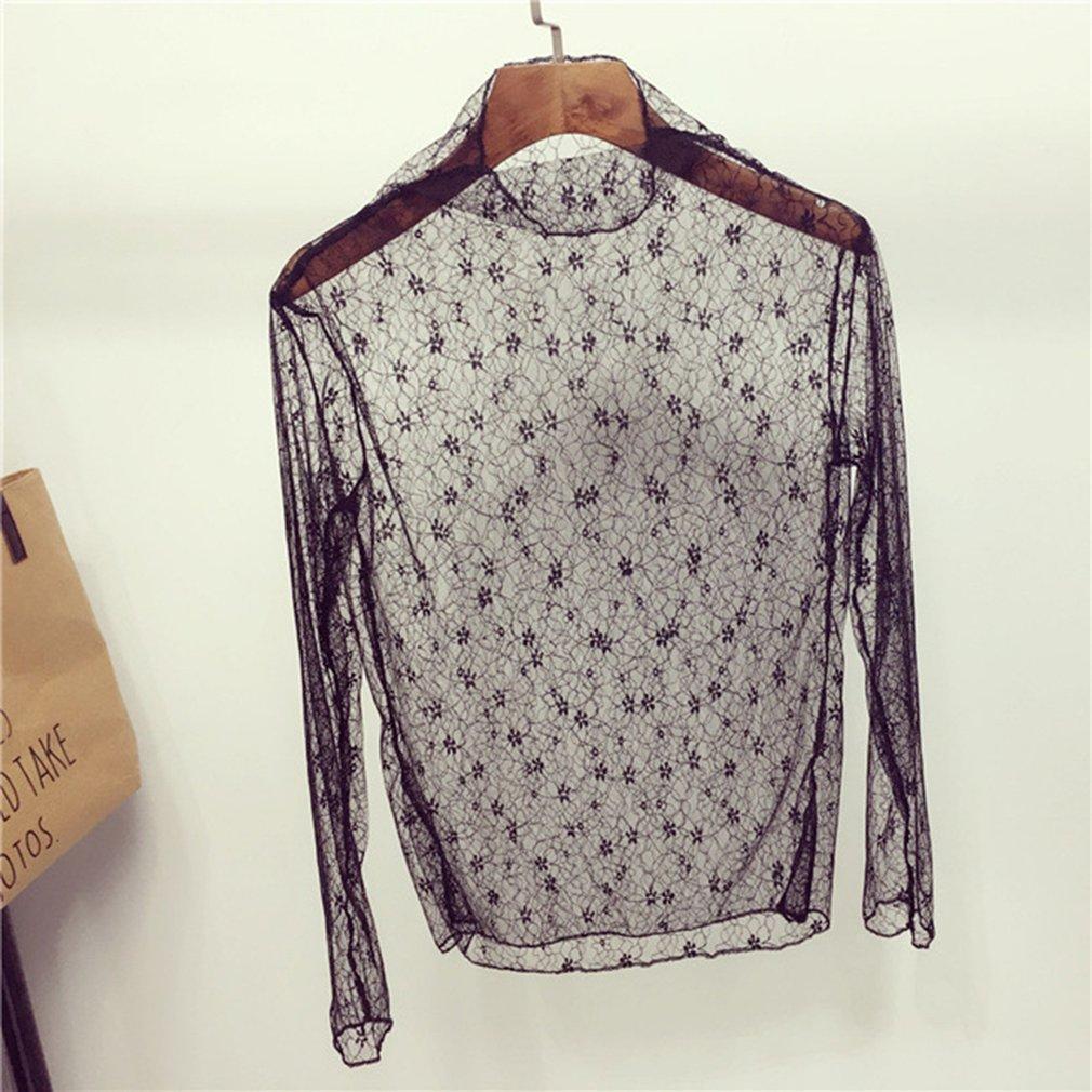 Buy Women Hollow Mesh Net T-Shirt Long Sleeve Tee Tops Transparent Slim ...