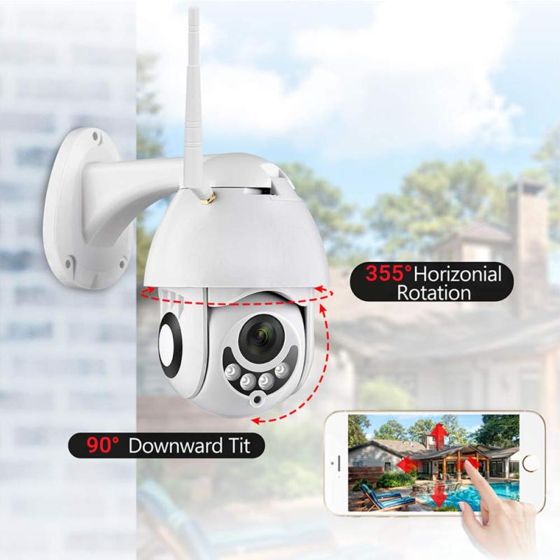1080P Wifi IP Camera Outdoor Two Way Audio PTZ 5X Optical Zoom Night ...