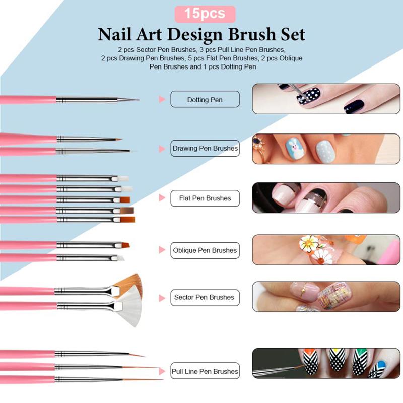 Buy Nail Art Tool Set Painted Nail Pen Round Drill Disk Tinfoil Point ...