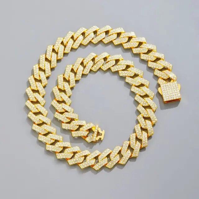 Cheap Men's Cuban Link Iced Out Necklace Chain Paved Artificial ...