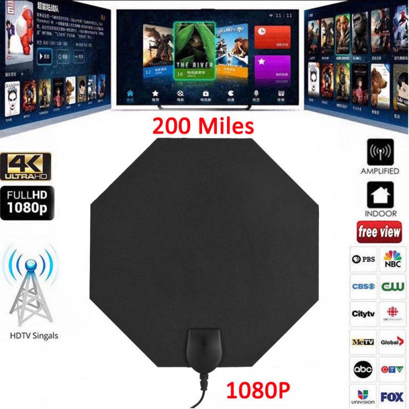 200 Mile Range Antenna TV Digital HD Skywire 4K Antena Digital Indoor ...
