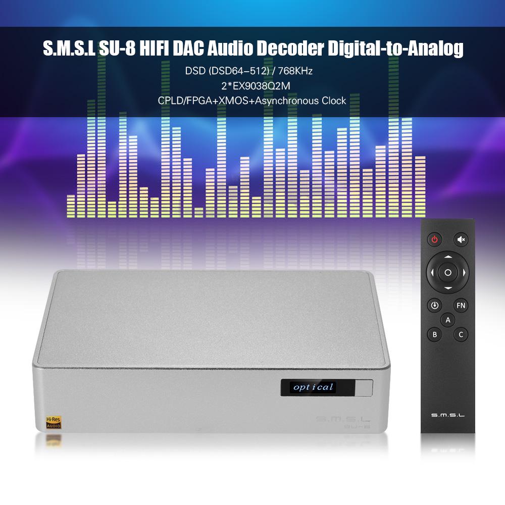 Buy S.M.S.L SU-8 HIFI Pure DAC Audio Decoder USB/ Coaxial/ Optical ...