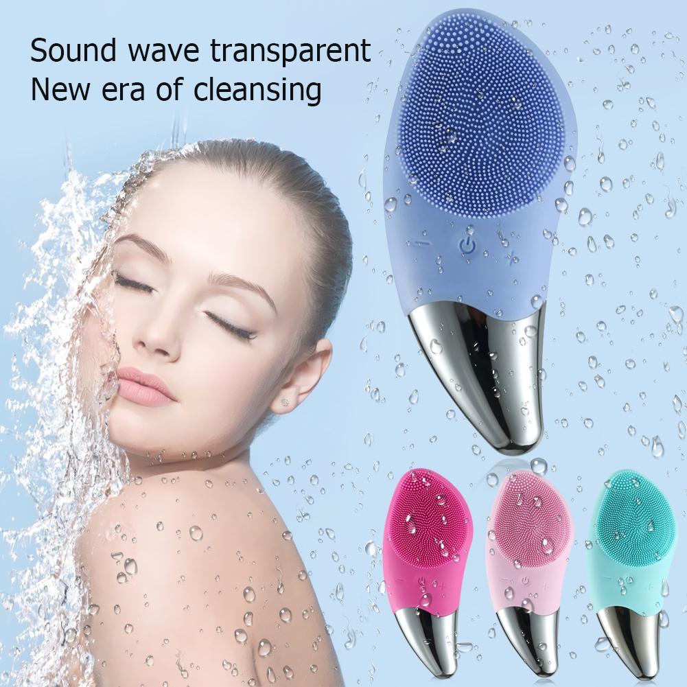Buy Electric Silicone Facial Cleansing Instrument Sonic Vibration Face ...