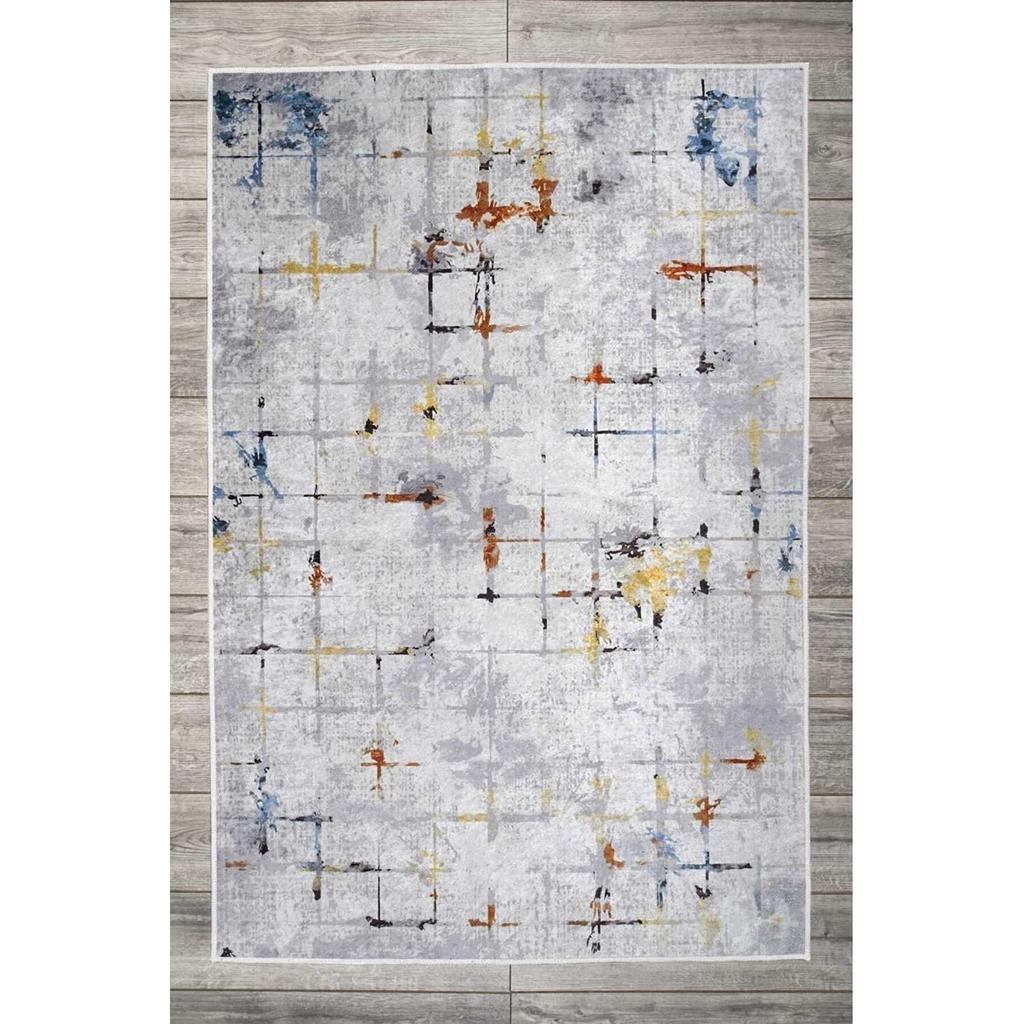 Kaufe White Gray Multicolor Velvet Carpet - Washable Non-Slip Floor ...