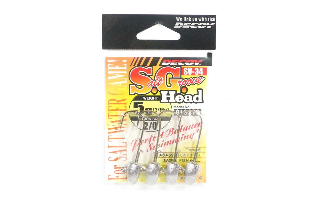 Decoy SV-34 jigkop Salt Groove SG kop maat 2/0, 5 gram (6370) kopen vanaf een prijs van 11 | Joom