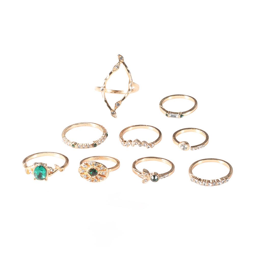 Buy 9pcs/Set Fashion Ring Retro Rhinestone Knuckle Rings Jewelry Gift ...