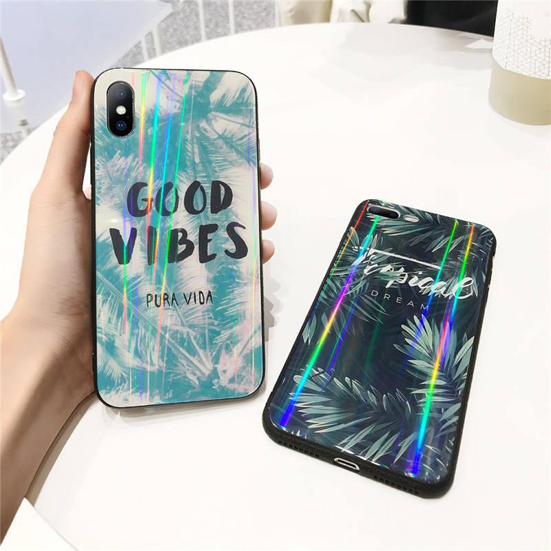 Buy Laser Phone Cases for IPhone 6 6S 7 8 Plus X Rainbow Stripe TPU ...