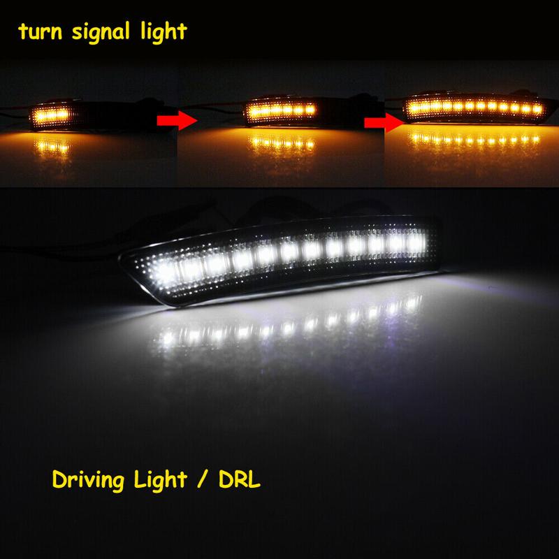 Buy LED White DRL Front Amber Side Marker Signal Lamp For 2016-2022 Lincoln Nautilus MKX at ...