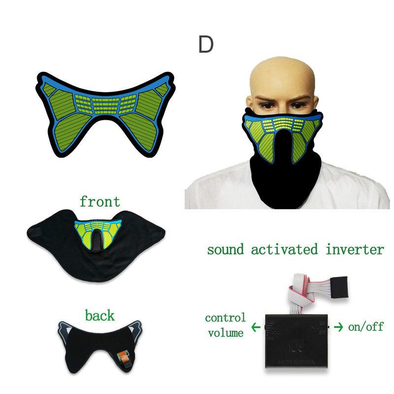 Halloween LED Luminous Flashing Face Mask Party Masks Light Up Dance ...