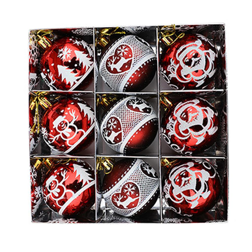 Buy Christmas Hanging Balls 9 Pcs Gift Box Packaging for Xmas Tree Home ...
