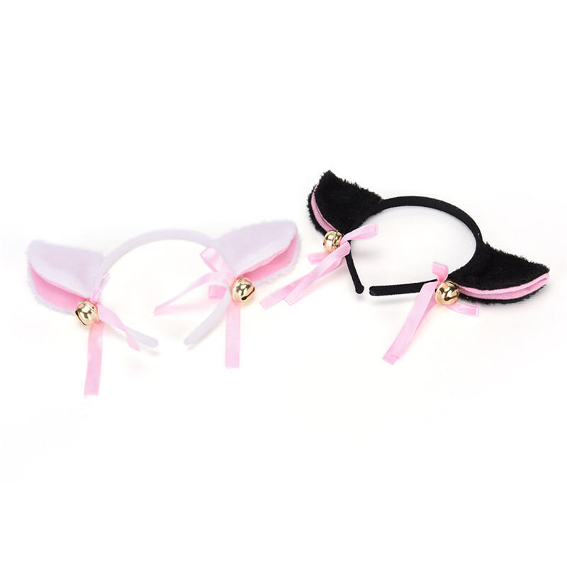 Buy Women Fox Cat Ear Fur Hair Clip Hairband Bell Hairwear Hair Band at ...