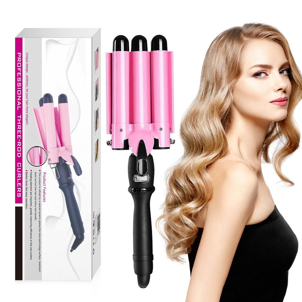 Buy Professional 3 Barrels Hair Curling Iron Ceramic Triple Barrel Hair Curler Irons Hair Wave ...