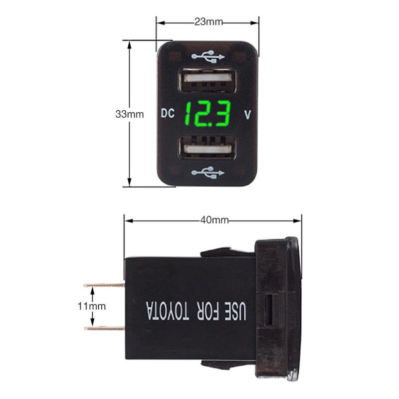 Buy 12V 4.2A Dual USB Ports Car Charger Socket Voltmeter Power Adapter ...