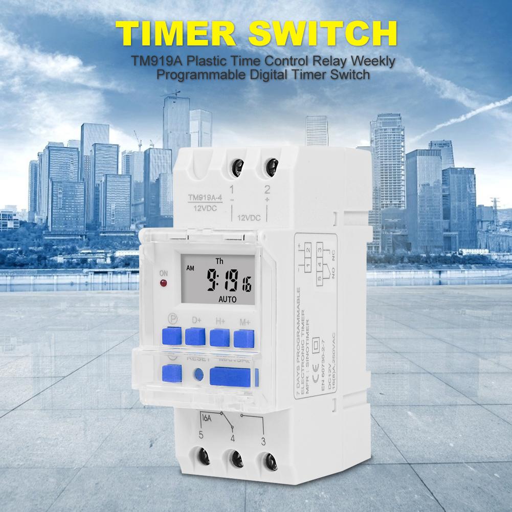 Buy TM919A Plastic Time Control Relay Weekly Programmable Digital Timer ...