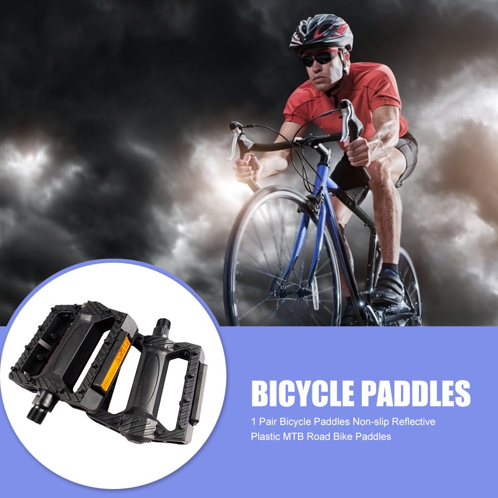 1 Pair Bicycle Paddles Non-slip Reflective Plastic MTB Road Bike ...
