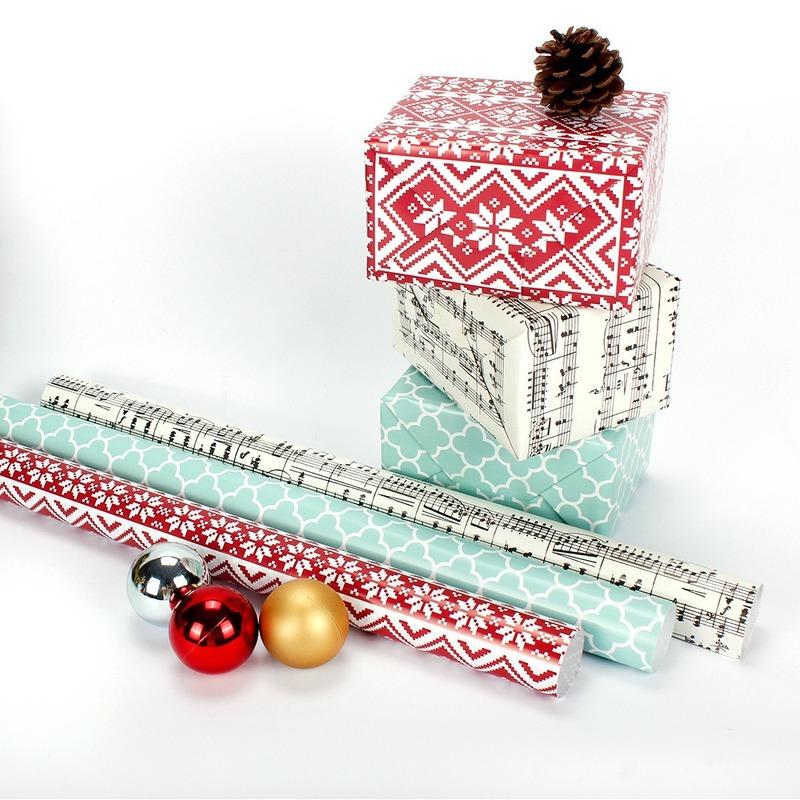 Holiday Wrapping Paper Bundle Copper Printing Paper Christmas Gift ...