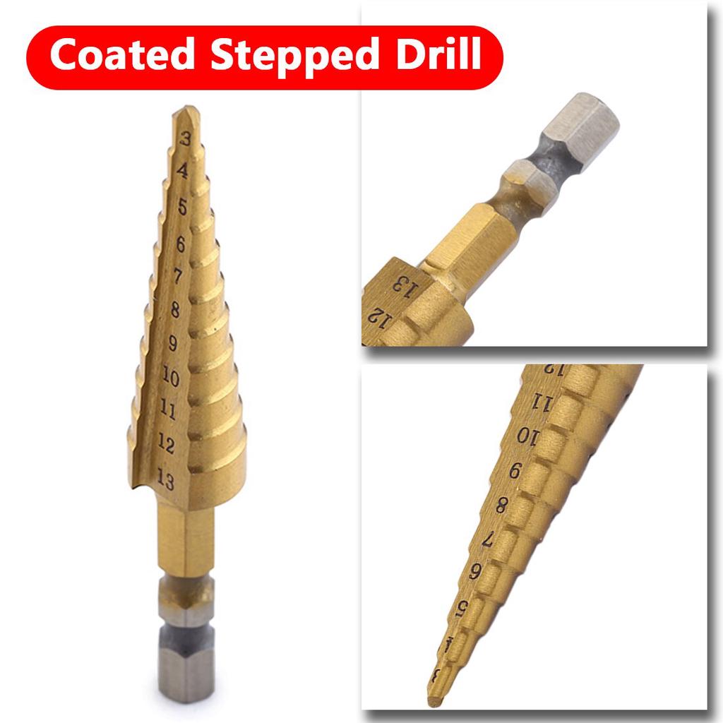 Buy 3-13mm HSS Stepped Core Taper Drill Bits Hex Shank Reaming Drill ...