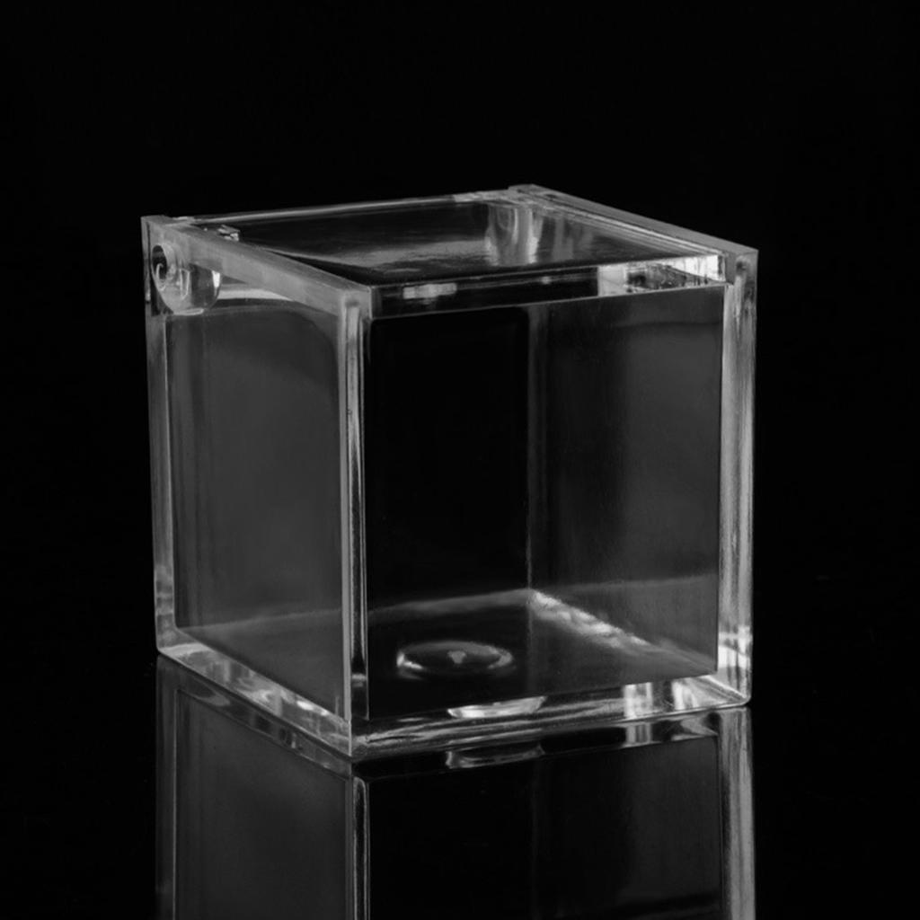 Cheap 12 Pcs Clear Stackable Acrylic Storage Box with Flap Lids Square ...