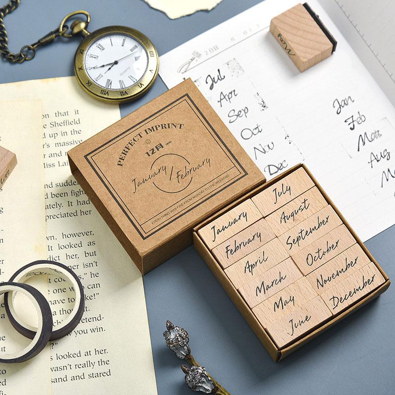 Buy Vintage Numbers Stamp Stationery Office Supplies Rubber Stamp Set ...