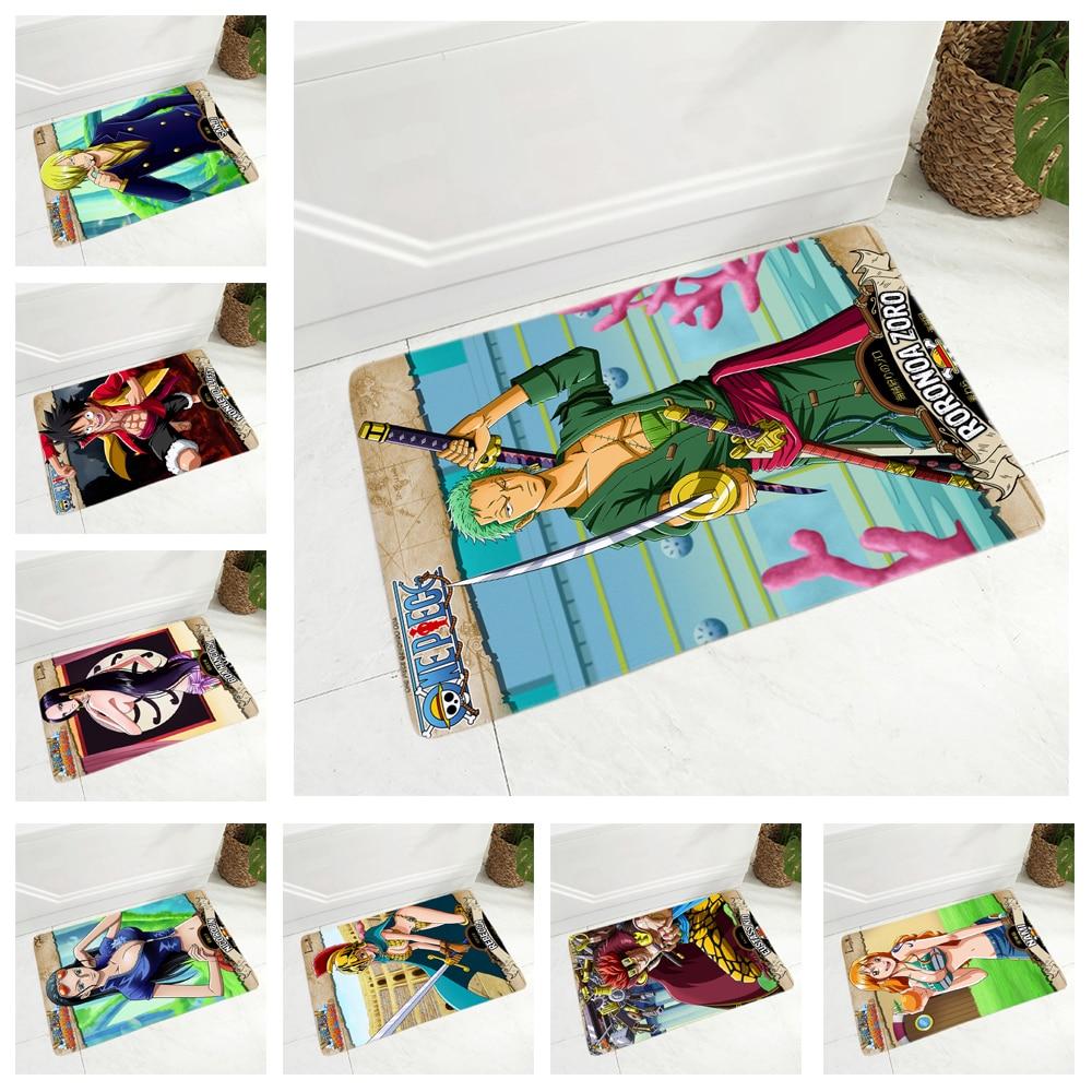 Buy Cartoon One Piece Doormat Non-Slip Soft Printed Flannel Carpet ...